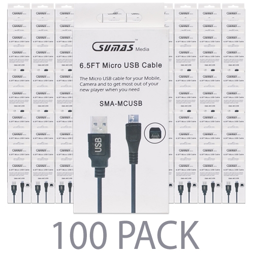 Refurbished and Used Hardware | (100-Pack) 6' Sumas Media SMA-MCUSB USB ...