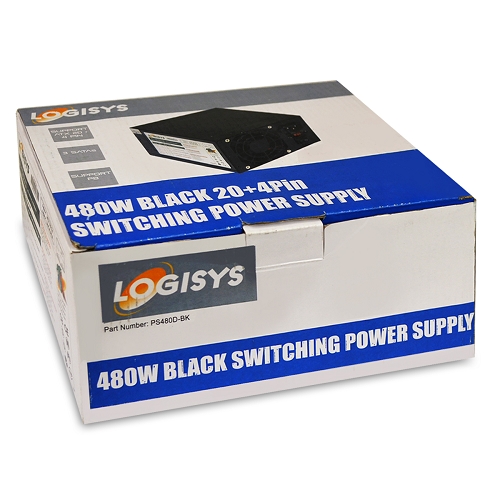 Refurbished and Used Hardware | Logisys PS480D-BK 480-Watt 20+4-pin ATX ...